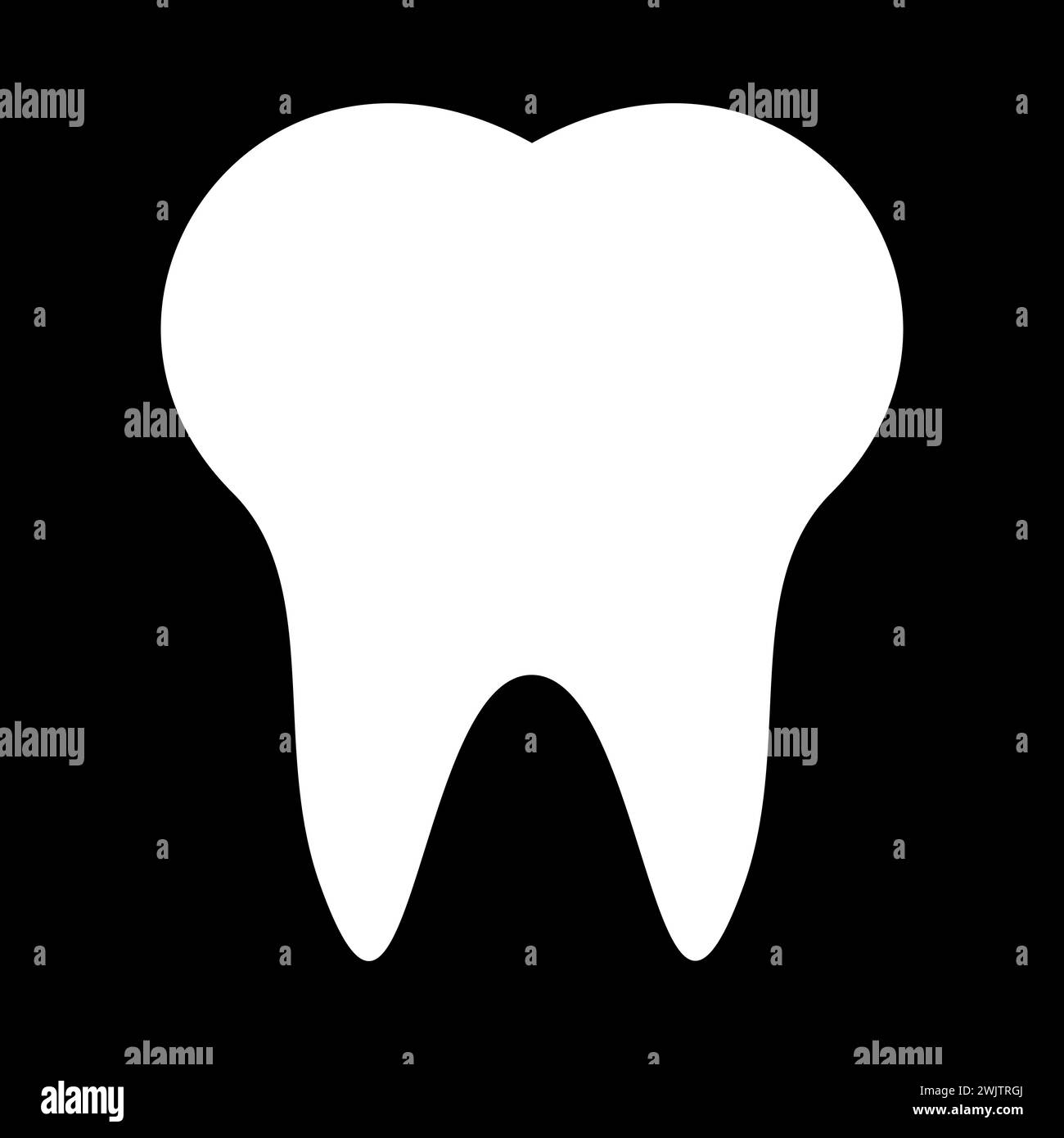 Tooth icon in flat Black and White Stock Photos & Images - Alamy