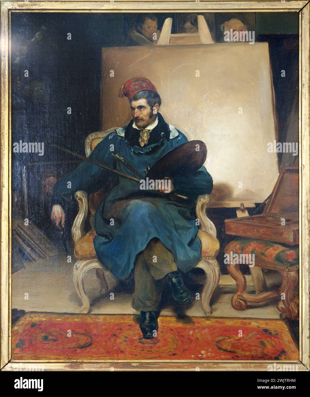 Théophile-Evariste Fragonard (1806-1876). "Self -portrait", 1832. Oil ...