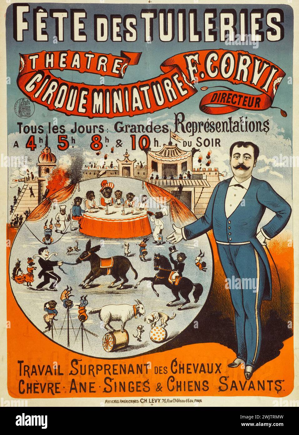 Charles Lévy. "Festival of Tuileries, miniature circus theater F. Corvi ...