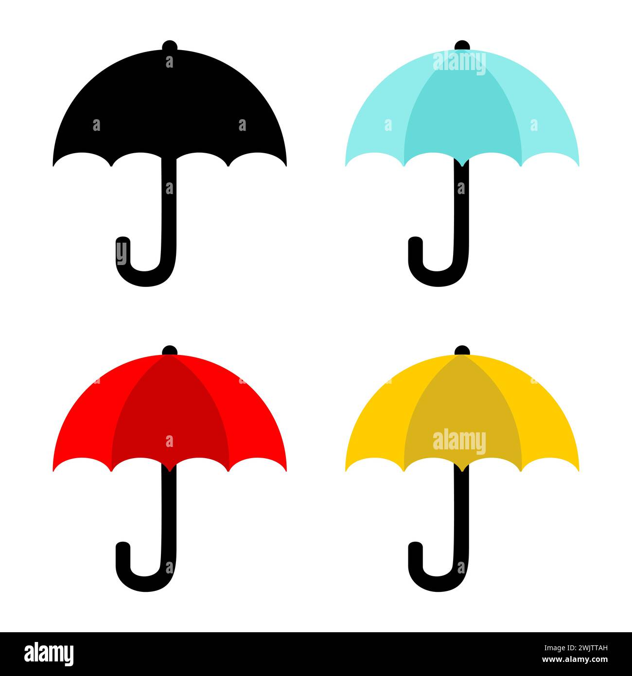 Set of Umbrella Icon vector flat design isolated on white background ...
