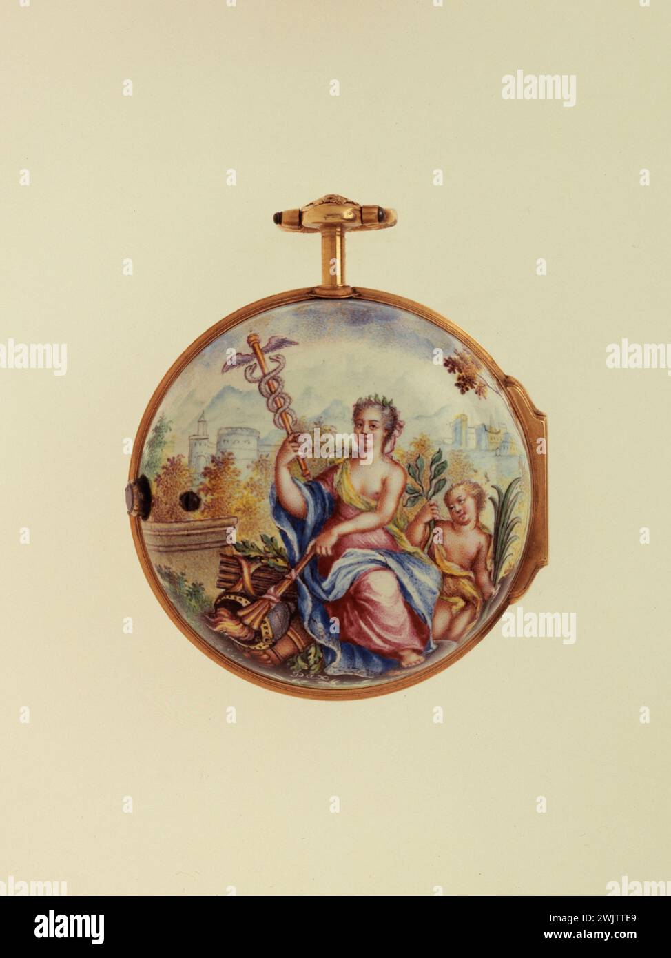 John Ellicott. Gold and enamel watch: "Hygiéia and Cupid", London ...