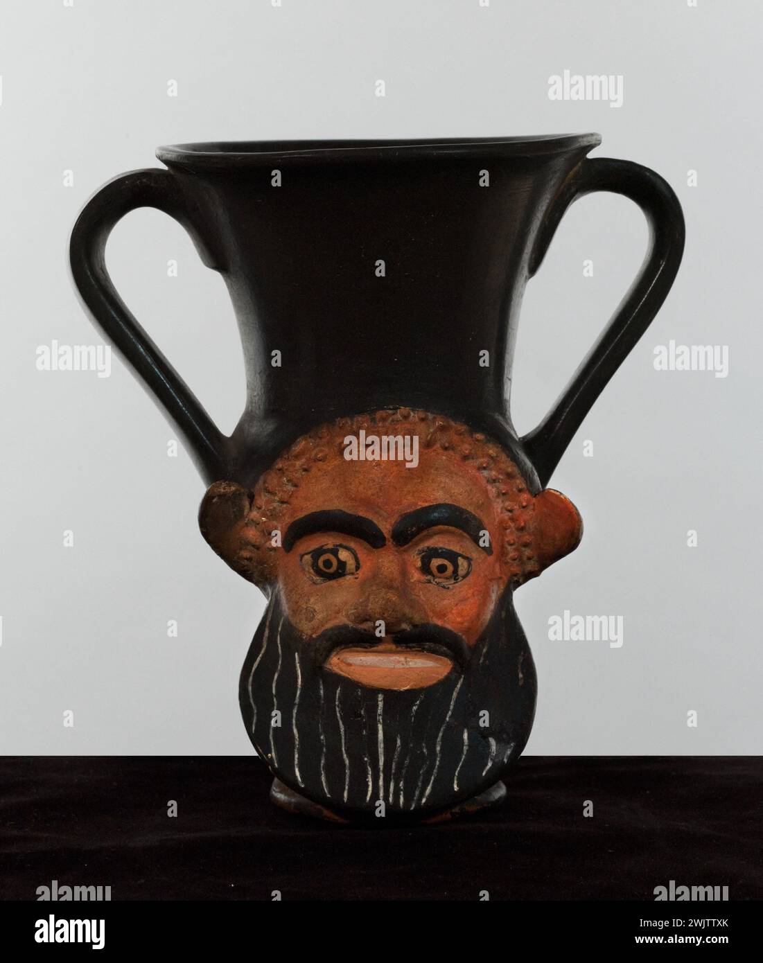 Sabouroff Class. Canthar in the shape of a Silene head and a manade ...