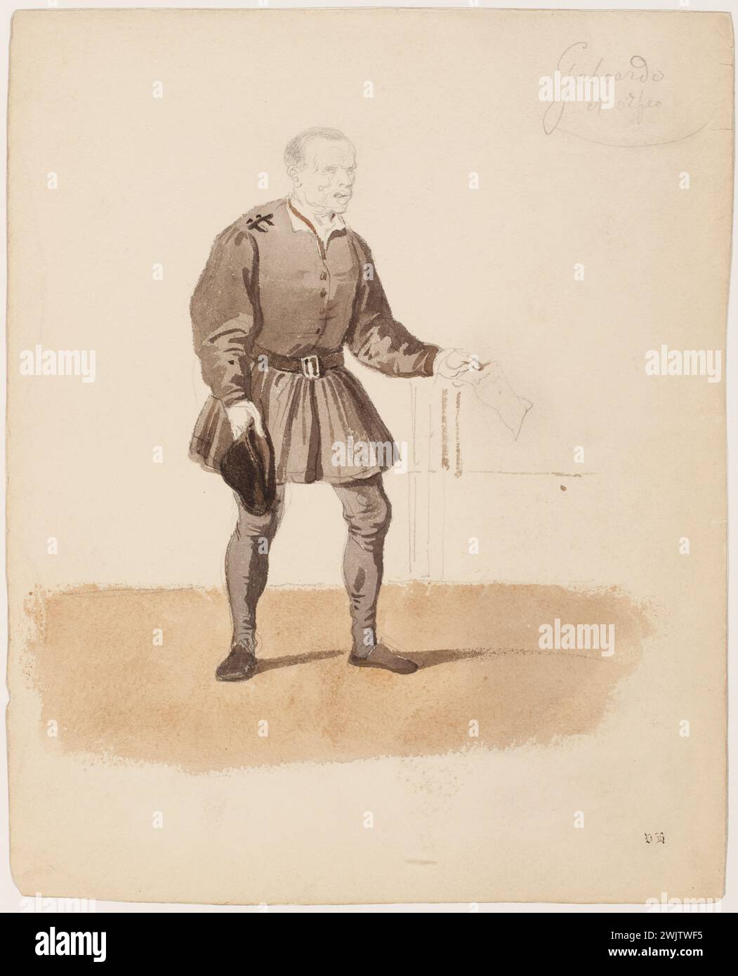 Louis Boulanger. "Goboardo, costume model for Angelo, tyrant of Padua ...