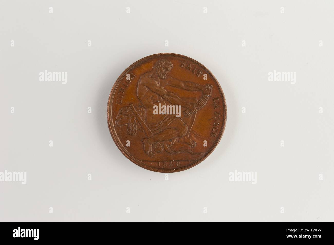 Carnavalet museum, medal collection Right Hercules sitting on his lens ...