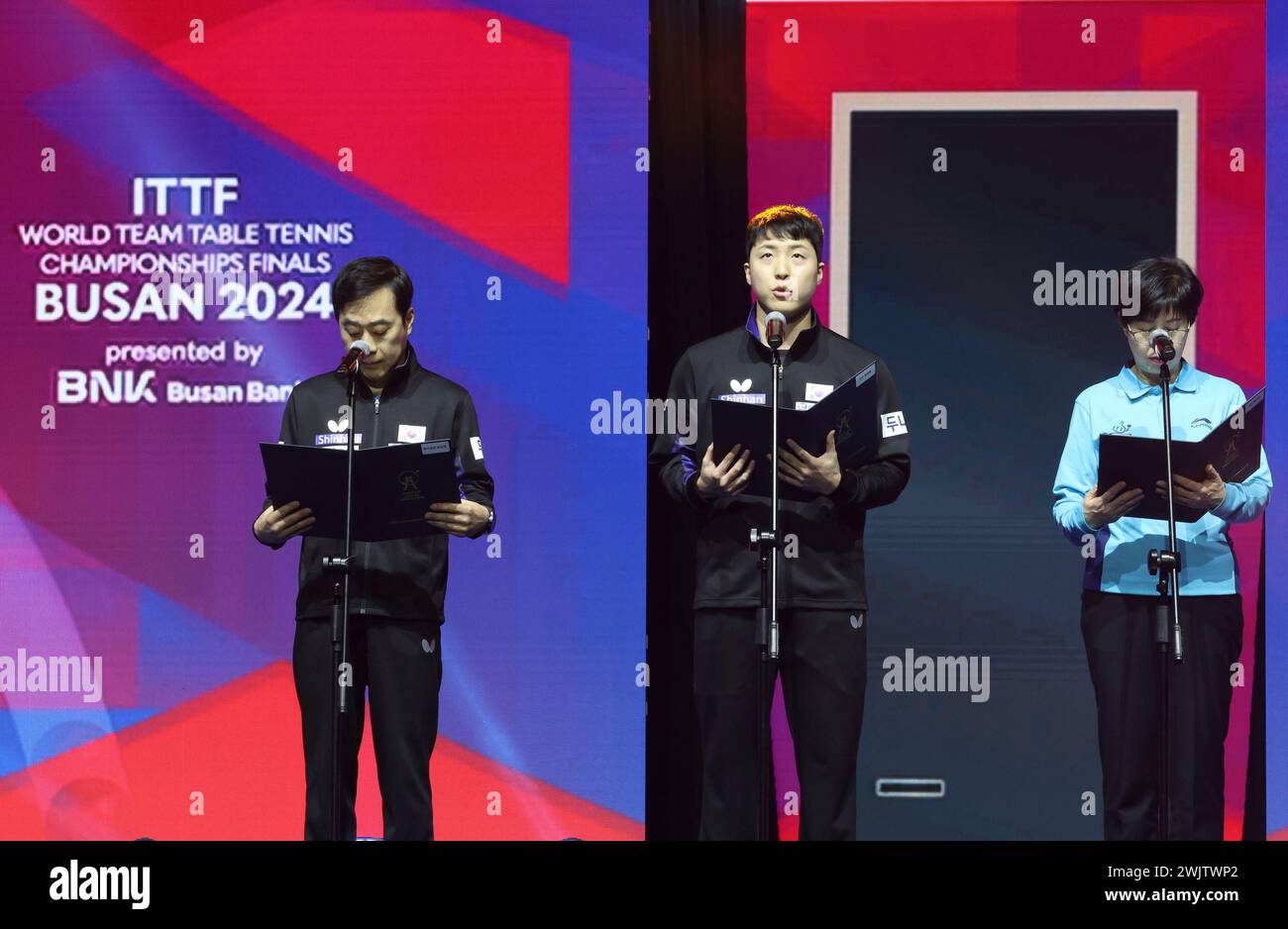 Busan, South Korea. 17th Feb, 2024. Representatives of athletes ...