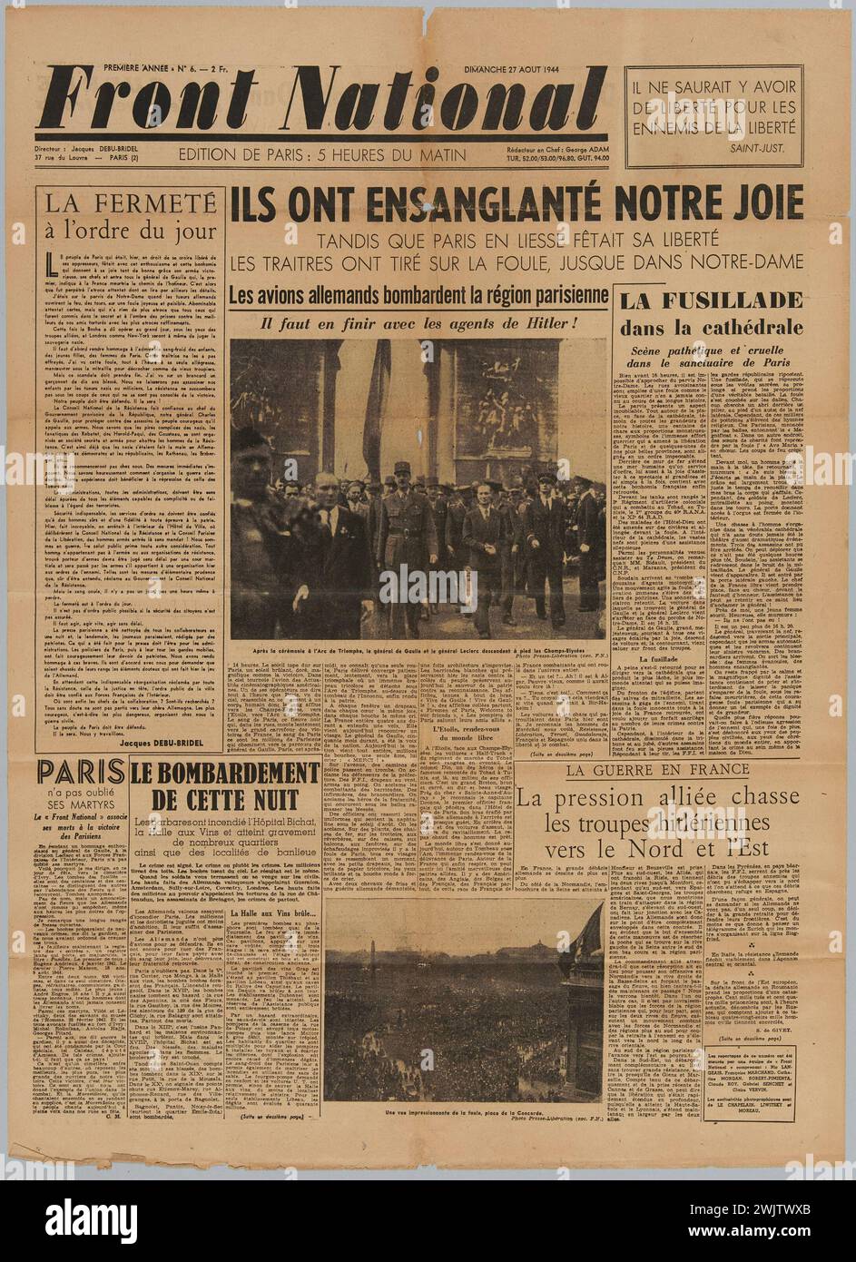 Special printing of the National Front newspaper (n. - D.), National ...