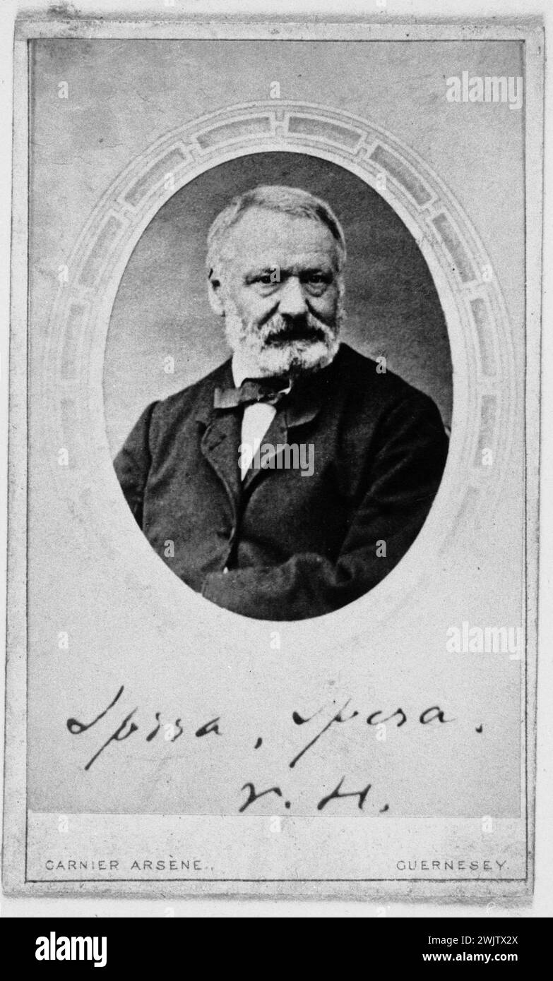 Victor Hugo (1802-1885), French writer. Photograph by Arsène Garnier ...