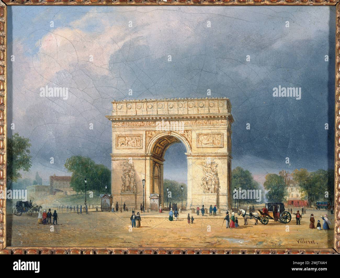 François-Etienne Villeret (1800-1866). "Star's triumphal arch". Oil on ...