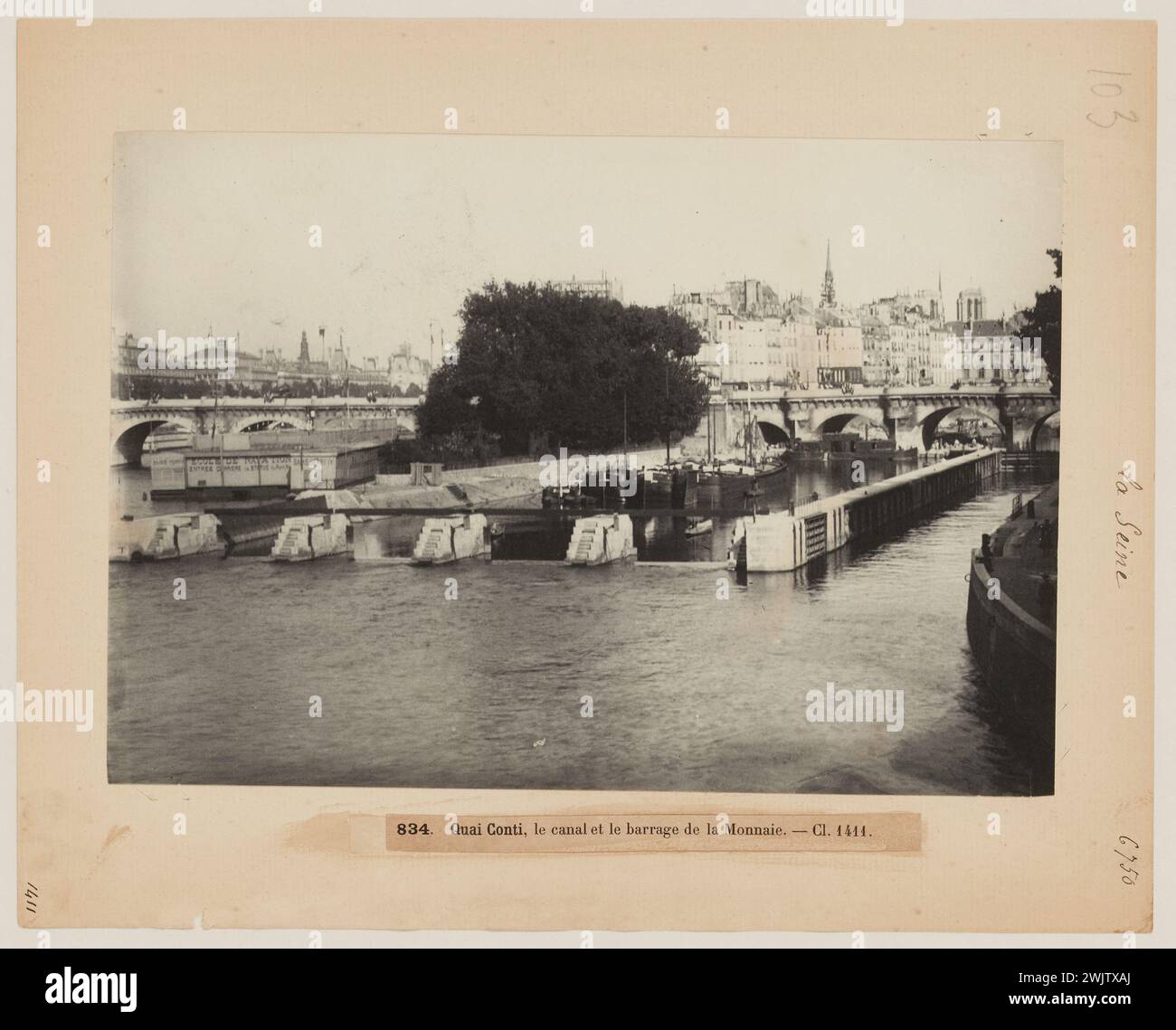 Blancard, Hippolyte (1843 - D.1924), Canal and lock of La Currency, Quai Conti, 6th ...