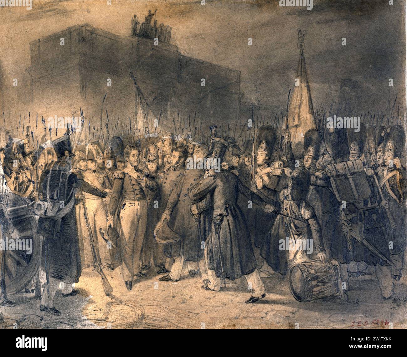 Pierre Biard. "Louis -Philippe in the middle of the National Guard ...