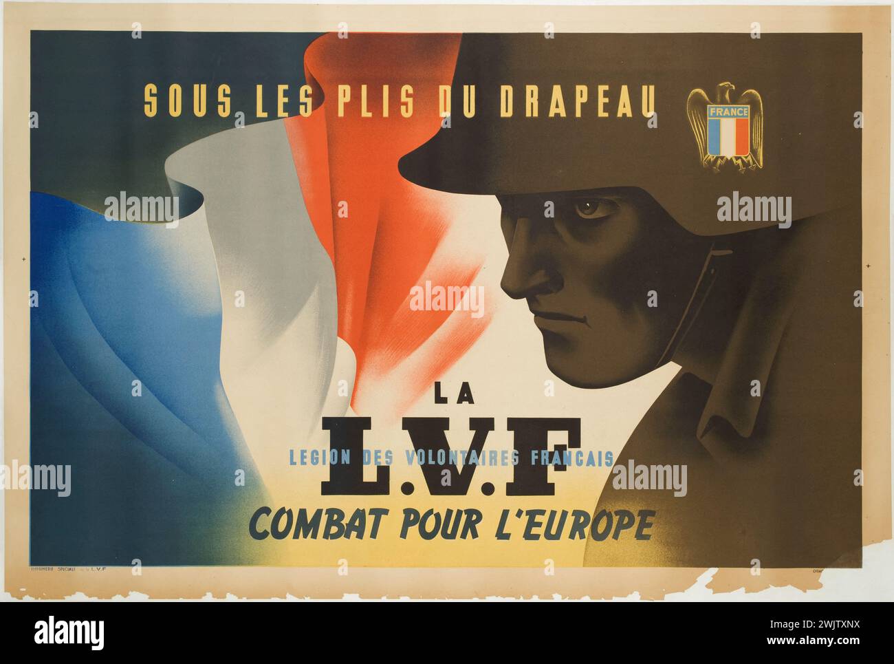 Under the folds of the flag, the LVF ". Color lithography. Paris ...