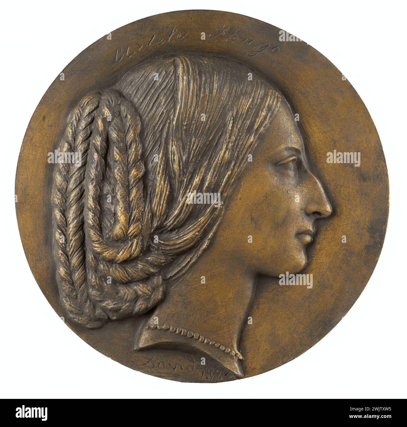 David d'Angers (1788-1856). Portrait of Adèle Hugo (1803-1868), wife of Victor Hugo. Bronze ...