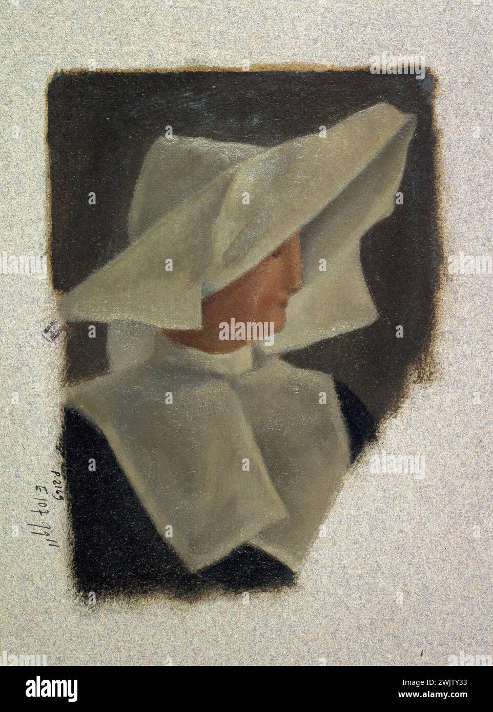 Jules Richomme (1818-1903). A charity sister. Oil on paper. 1857. Paris ...