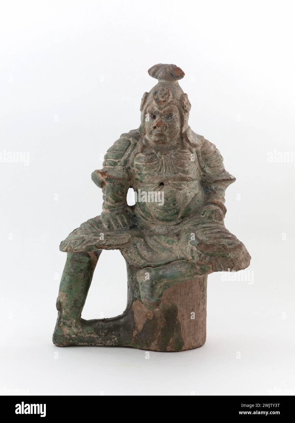 Acroter. Terracotta with green glaze. Paris, Cernuschi museum. 78844-17 ...