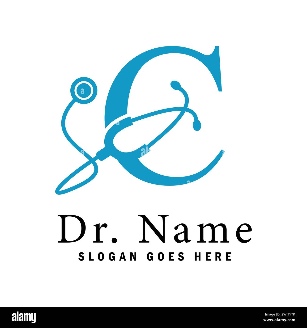 Letter C Stethoscope Logo. Alphabet C Doctor Business Icon Stock Vector ...