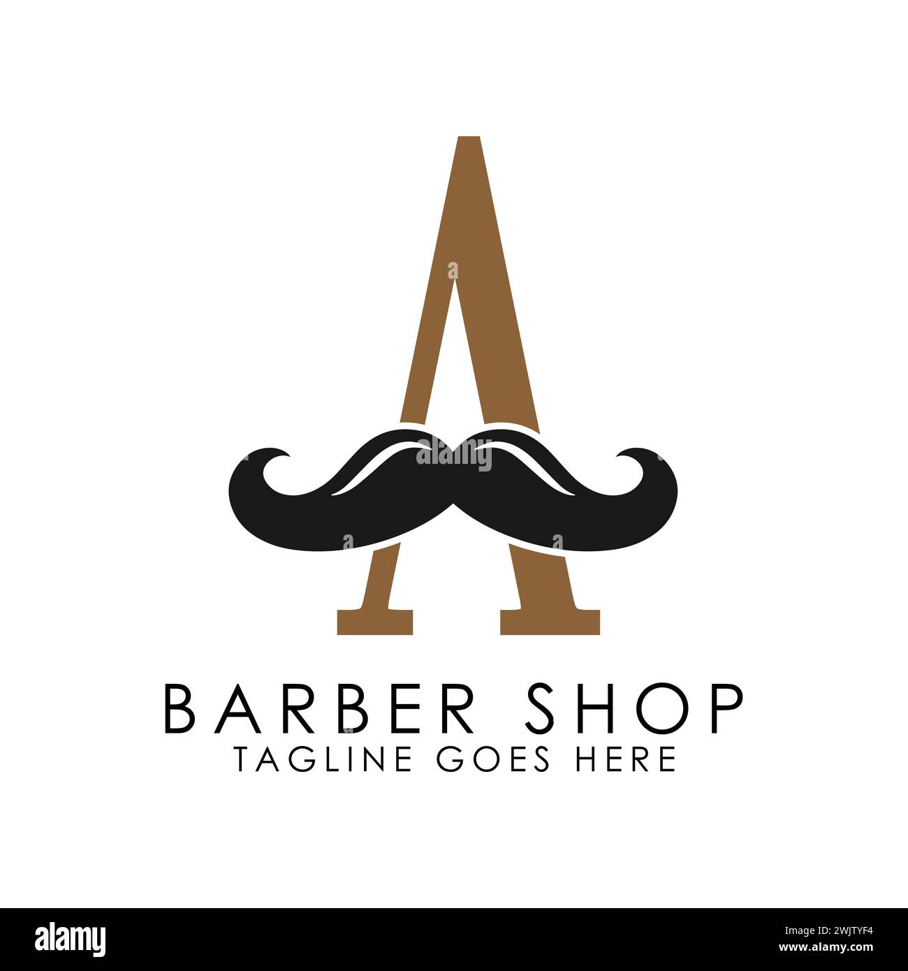 Initial Letter A Mustache Logo Design. Alphabet A Barber Shop Icon ...