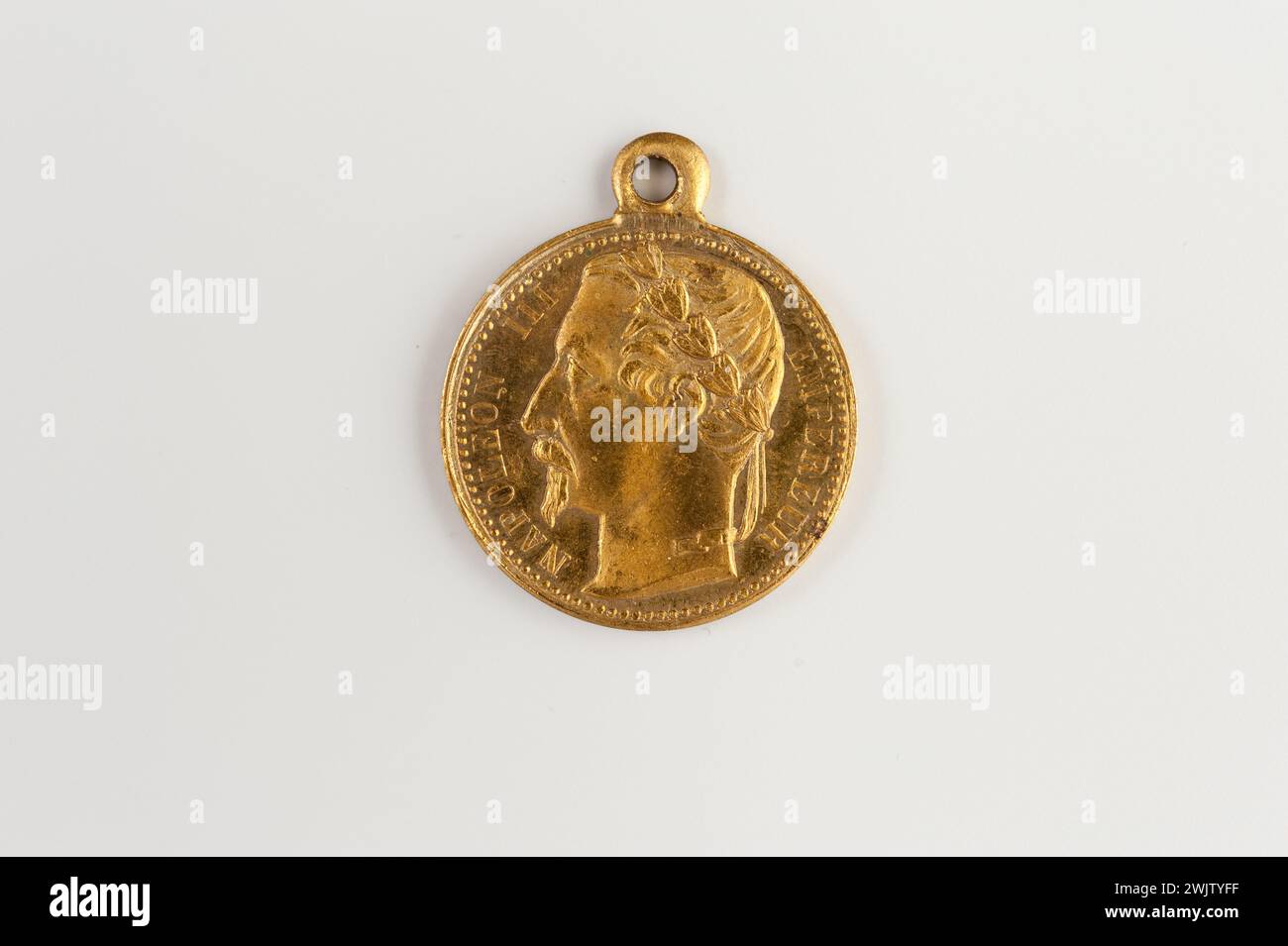 Carnavalet museum, medal collection Right head of Napoleon III winner ...