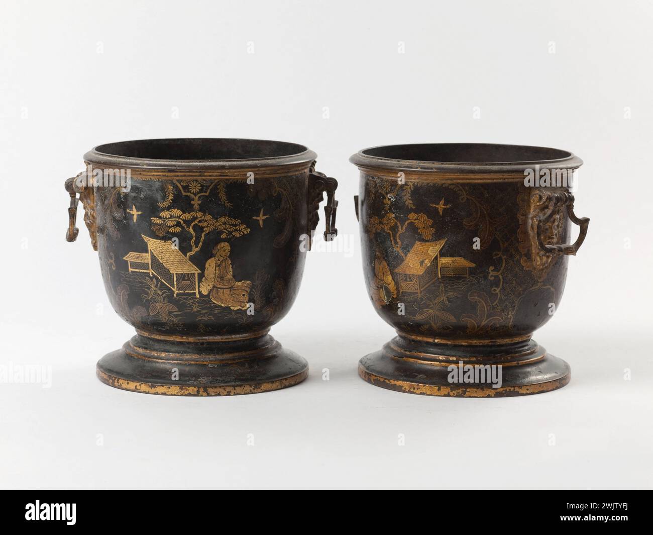 Bucket. Painted and wrought iron sheet, 1701. Paris, Carnavalet museum ...