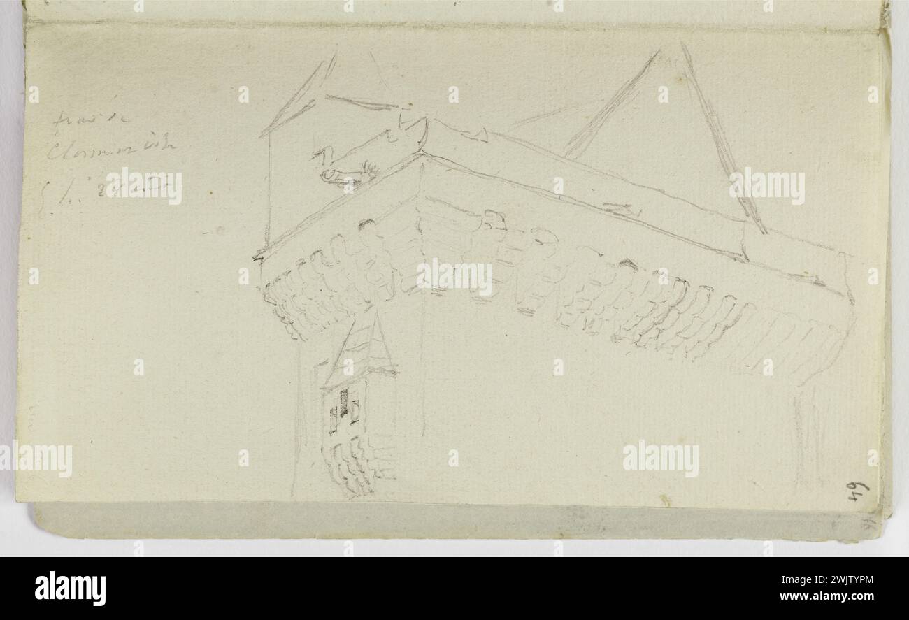 Victor Hugo (1802-1885). "Tour de Clermont". Graphite pencil on woven ...