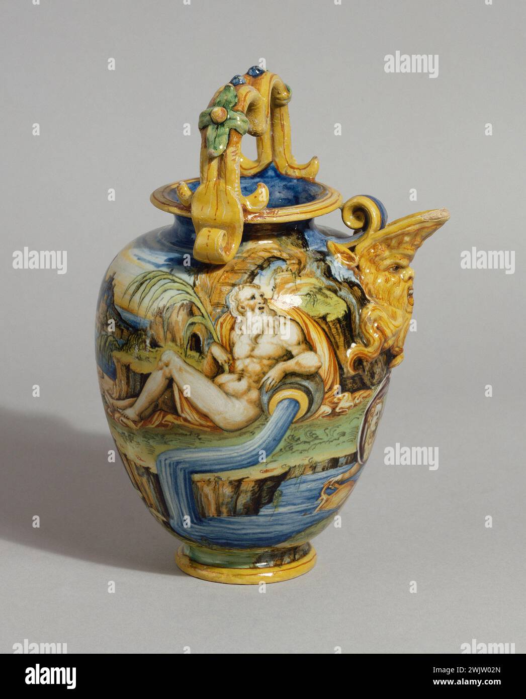 Aiguière à Abblutions, Italian majolica of Urbino, mid -16th century ...