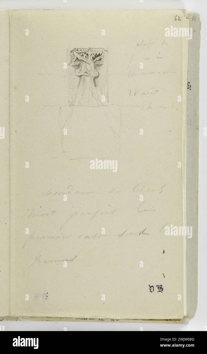 Victor Hugo (1802-1885). "Stone key to Clermont (Oise)". Graphite ...