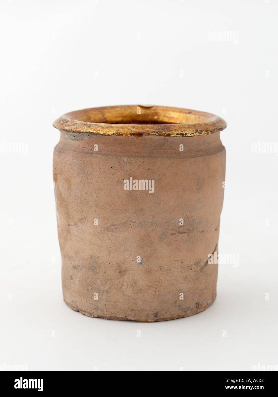 Small cylindrical pot with wide flared collar ". Terracotta, lip ...