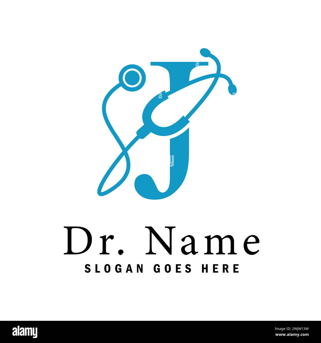 Letter J Stethoscope Logo. Alphabet J Doctor Business Icon Stock Vector ...