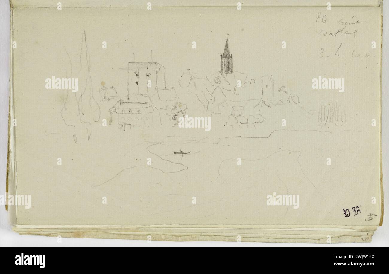 Victor Hugo (1802-1885). "Conflans". Graphite pencil on woven paper ...