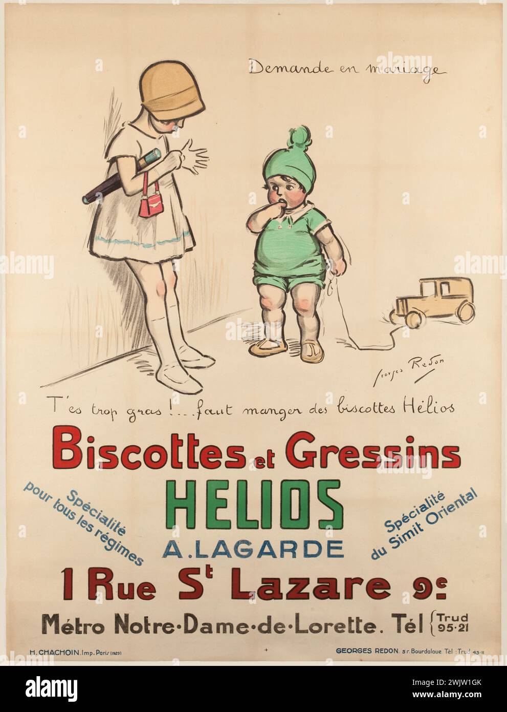 Georges Redon (1869-1943). "Helios Biscottes". Lithography. 1929. Paris ...