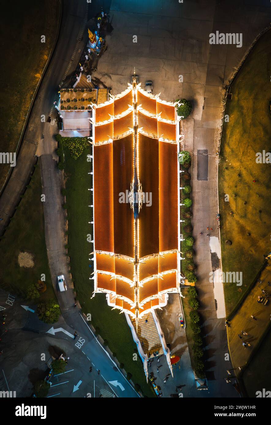 Aerial view of Wat Huay Pla Kang: Goddess of Mercy, in Chiang Rai ...