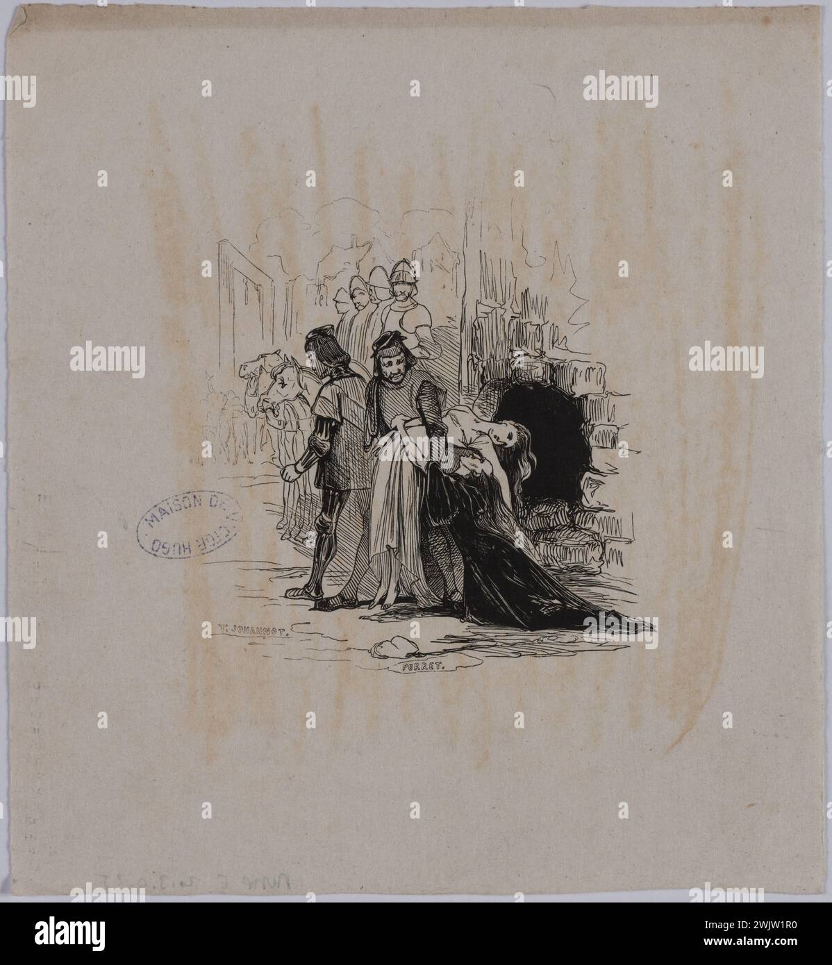 Tony Johannot (1803-1852). Illustration of the book by Victor-Hugo ...