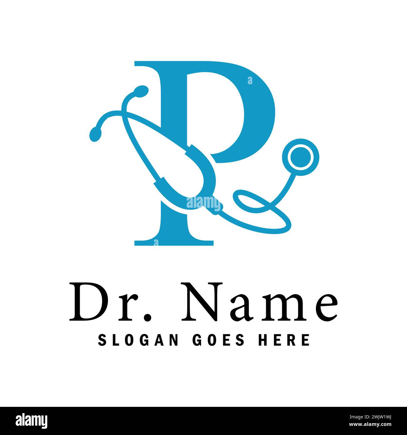 Letter P Stethoscope Logo. Alphabet P Doctor Business Icon Stock Vector ...