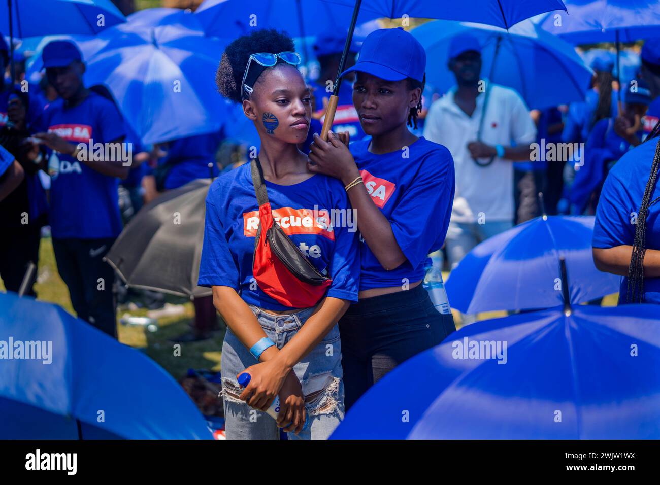 South African sympathisers of the Democratic Alliance opposition party gather in Pretoria, South ...