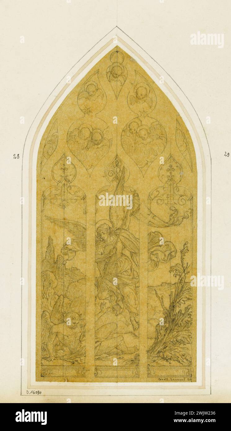 GSELL-Laurent workshop. Album n ° 3; stained glass project for Pont l ...