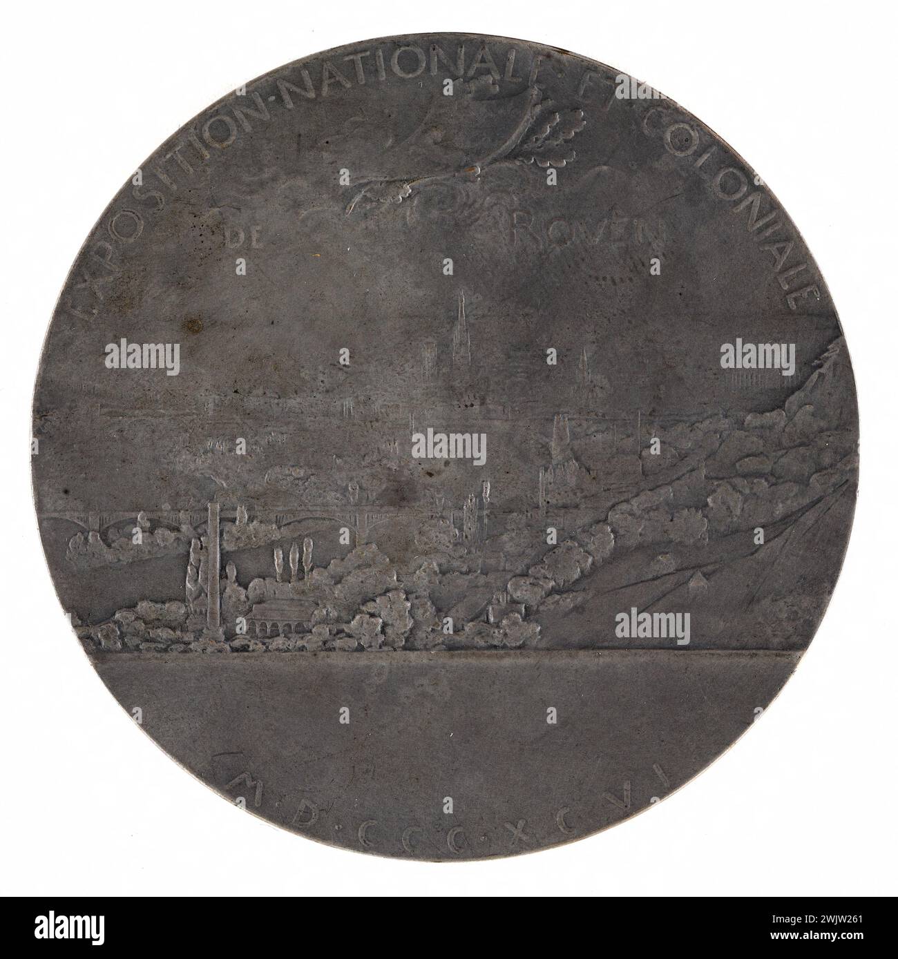 Louis Oscar Roty (1846-1911). Medal. Exhibition by Rouen. Metal, bronze ...