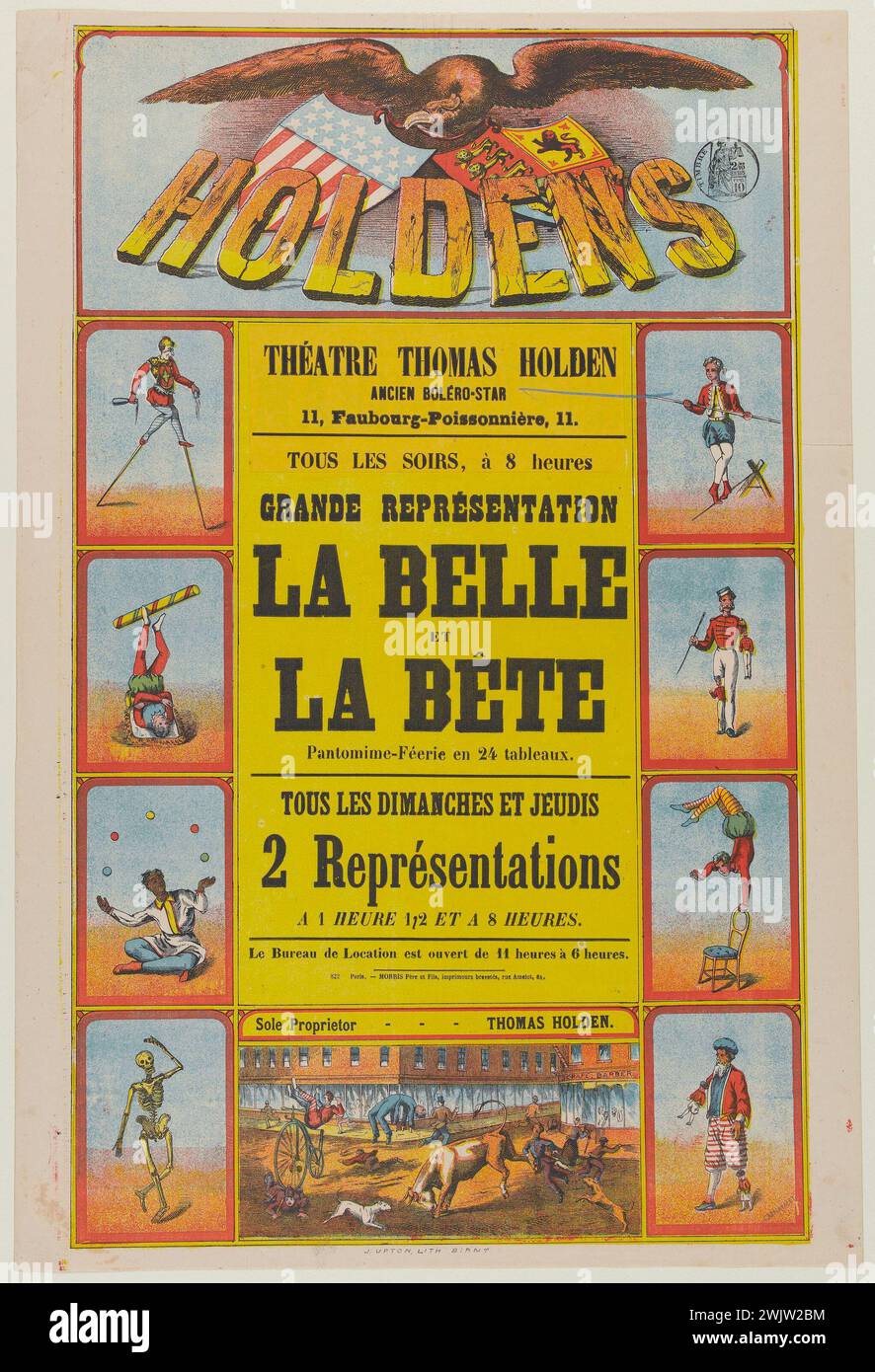 Anonymous. "Thomas Holden theater, Beauty and the Beast". Lithography ...