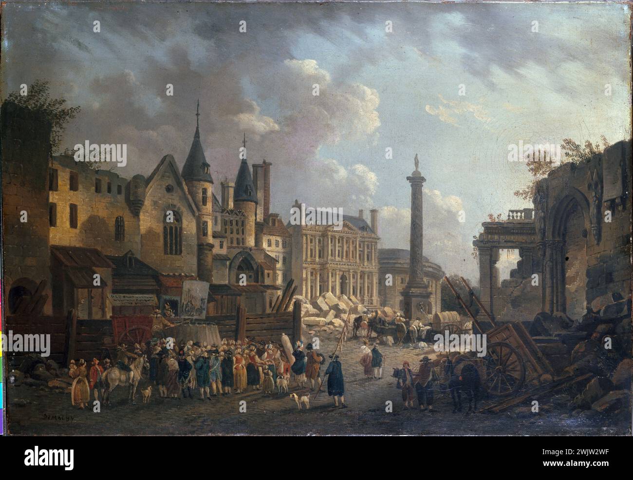 Pierre-Antoine Demachy (1723-1807). "Frain show in an imaginary ...