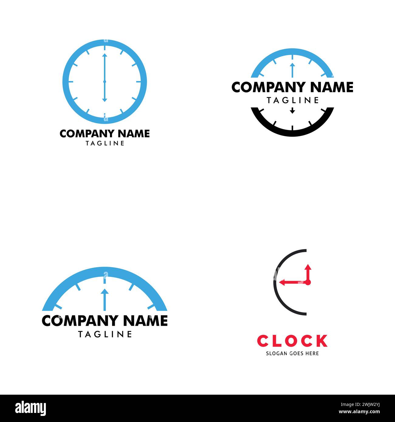 Set of Clock Icon Logo Design Template Stock Vector Image & Art - Alamy