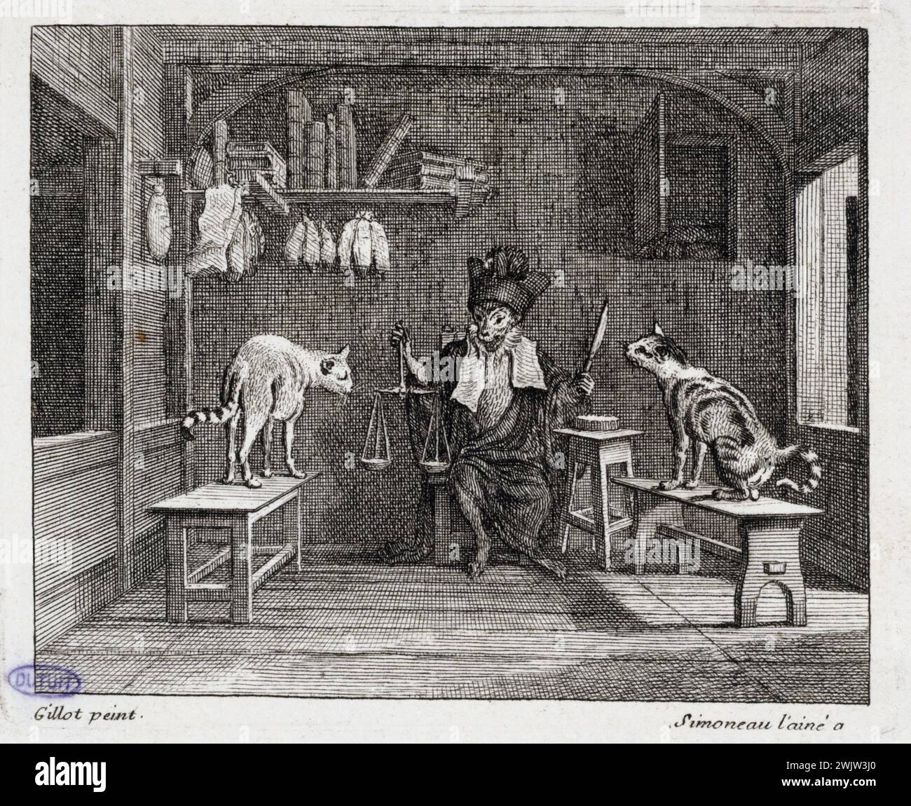 Claude Gillot (1673-1722). "Fables" of the Mothe. Illustration of ...