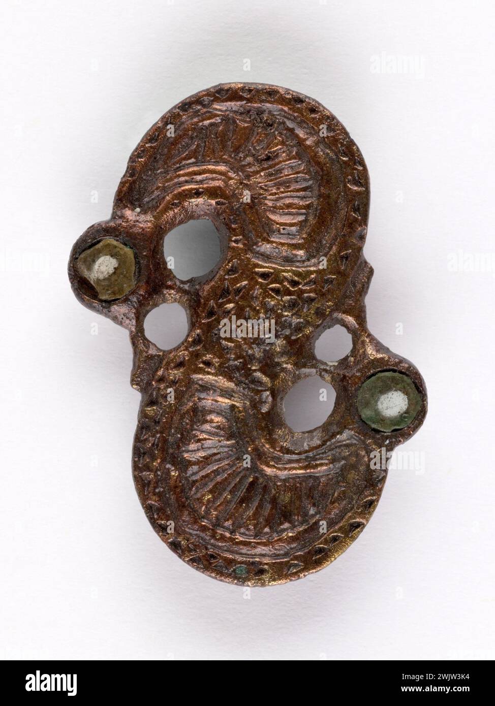 Zoomorphic fibula in reverse S. 6th century (end). Paris, Carnavalet ...