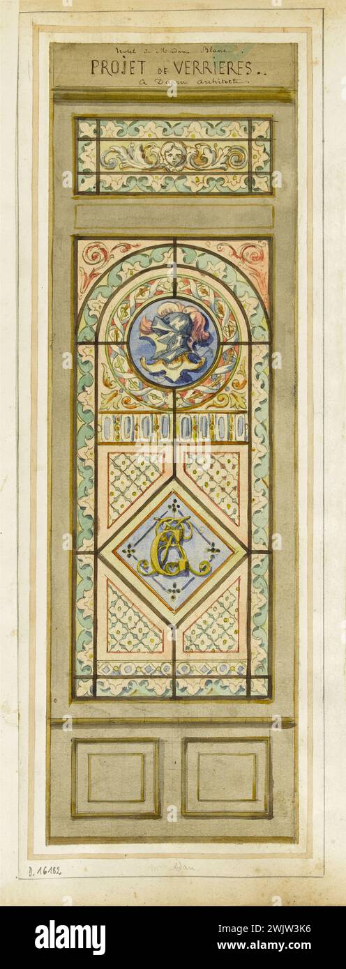 GSELL-Laurent workshop. Album n ° 3; stained glass project for Mr. Adam ...