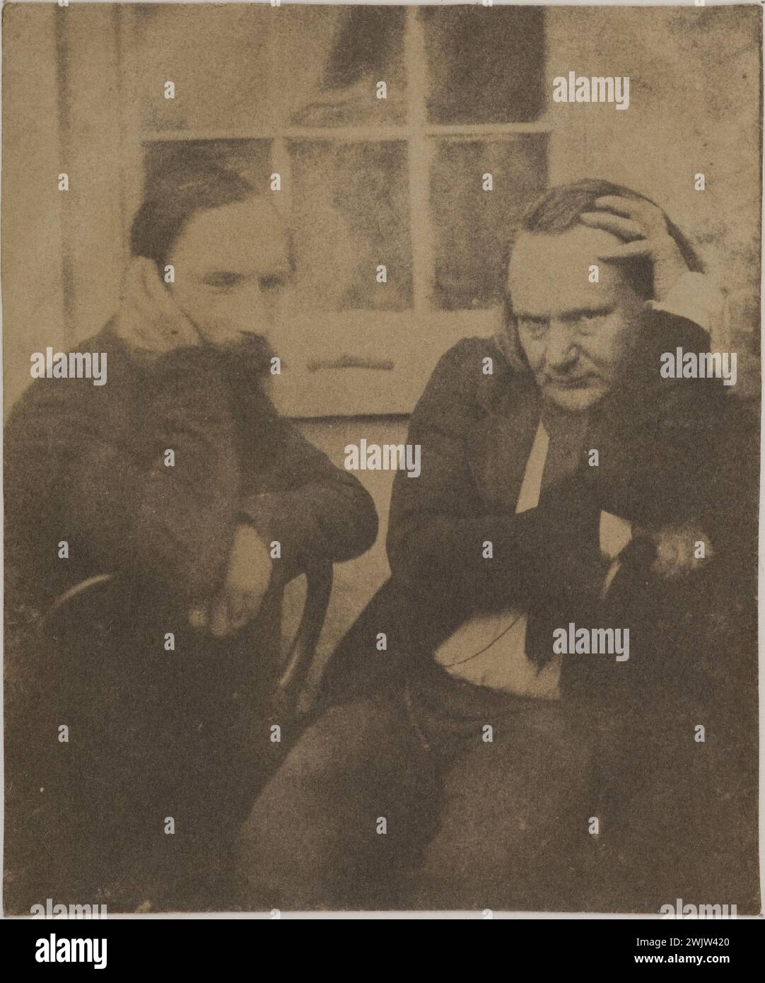 Victor Hugo and Auguste Vacquerie in front of the Marine Terrace Serre ...