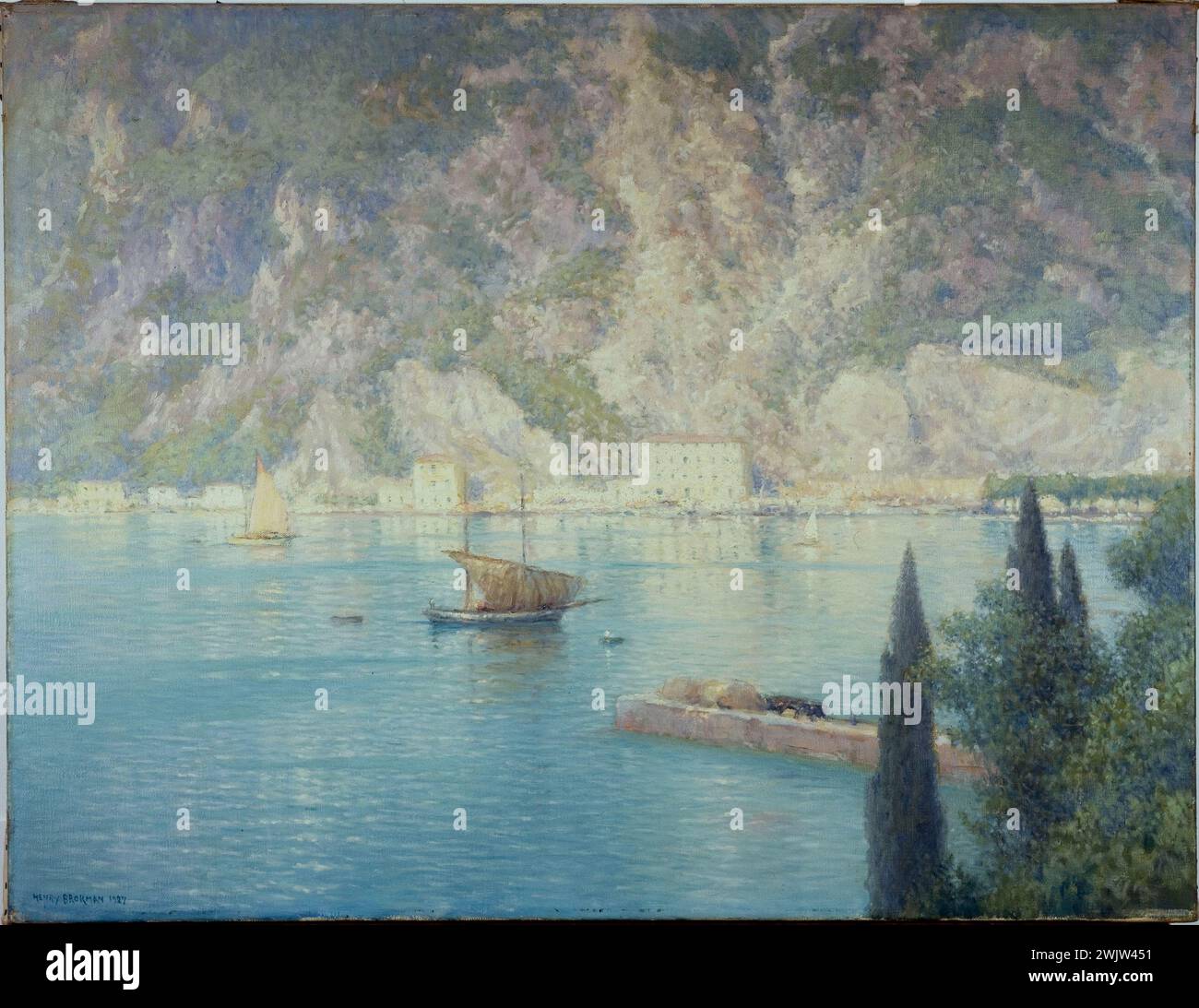 Henry Brokman (1868-1933). "Port of Riva". Oil on canvas. Museum of ...