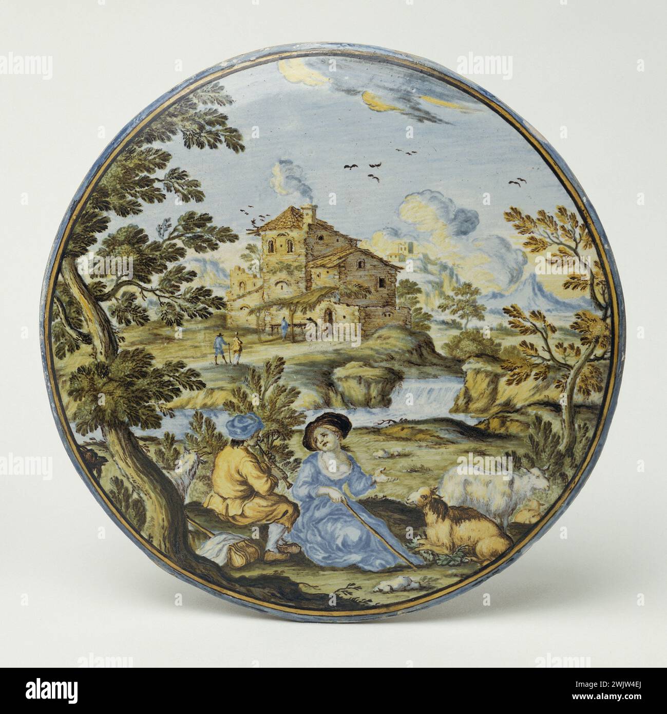 Francesco-Saverio crane. "Plate, shepherd and shepherdess in a country ...