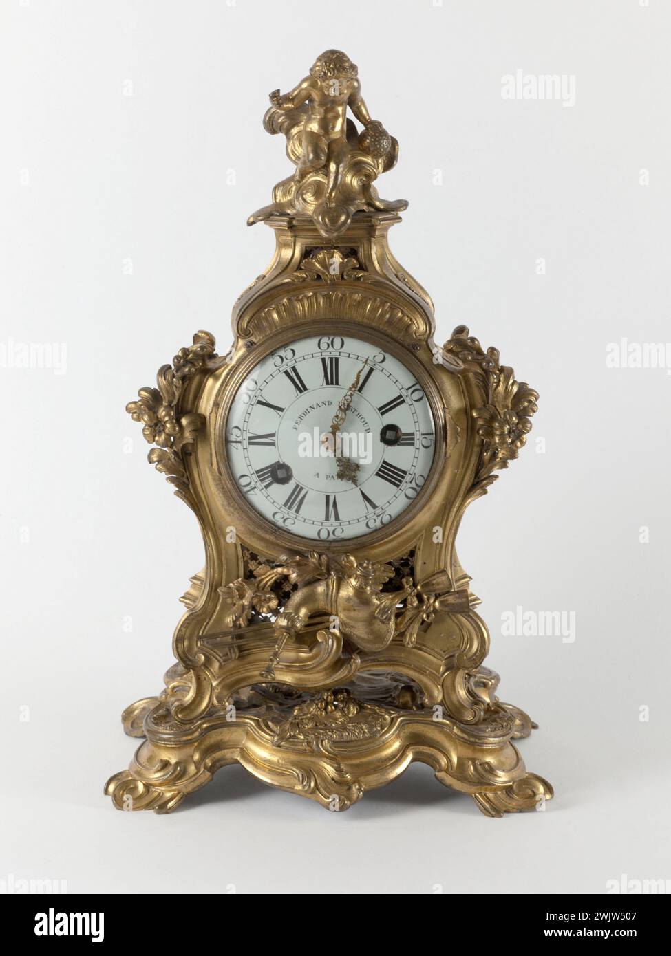 Jean-Joseph de Saint-Germain. Pendulum. Chiseled and gilded bronze ...