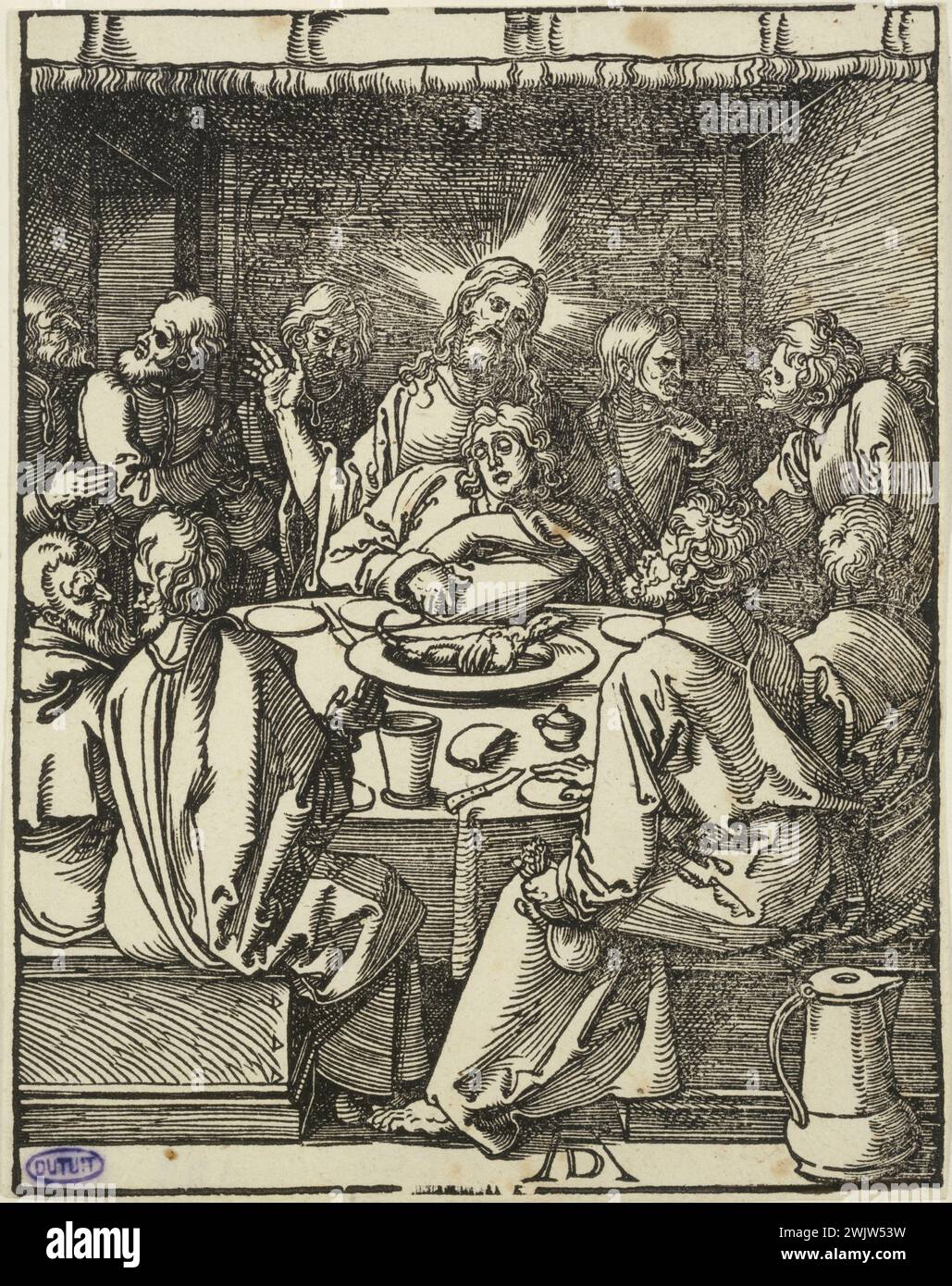 Albrecht Dürer (1471-1528). "The little passion: the Last Supper (B 24 ...