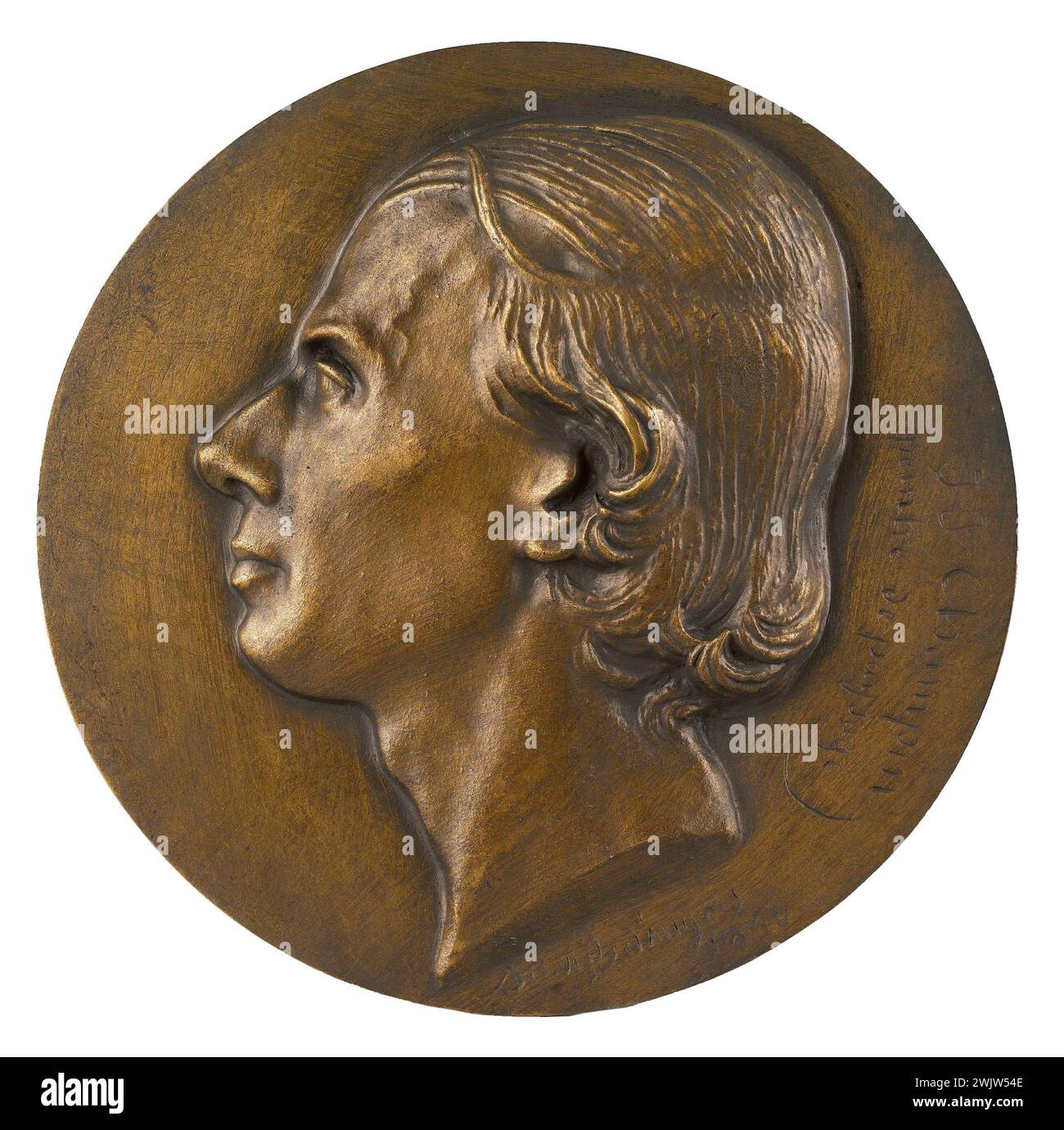 David d'Angers (1788-1856). Portrait of Jean-Jacques Champin (1796-1868), French painter. Bronze ...