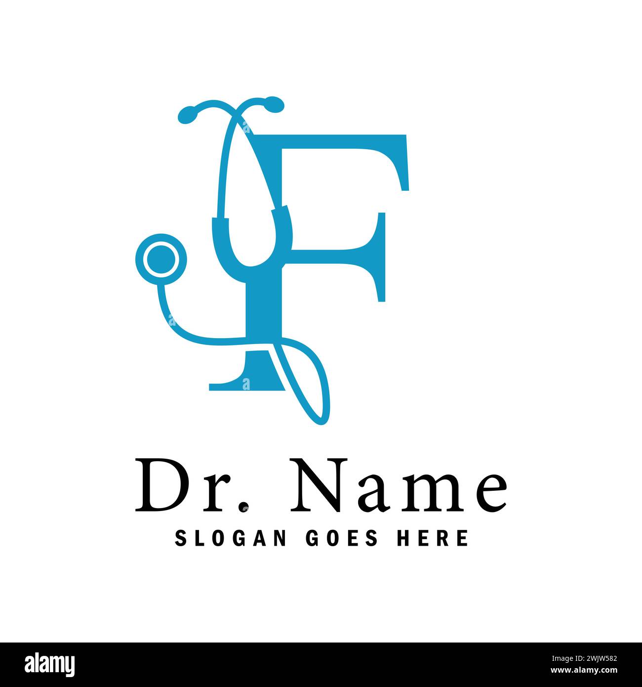 Letter F Stethoscope Logo. Alphabet F Doctor Business Icon Stock Vector ...
