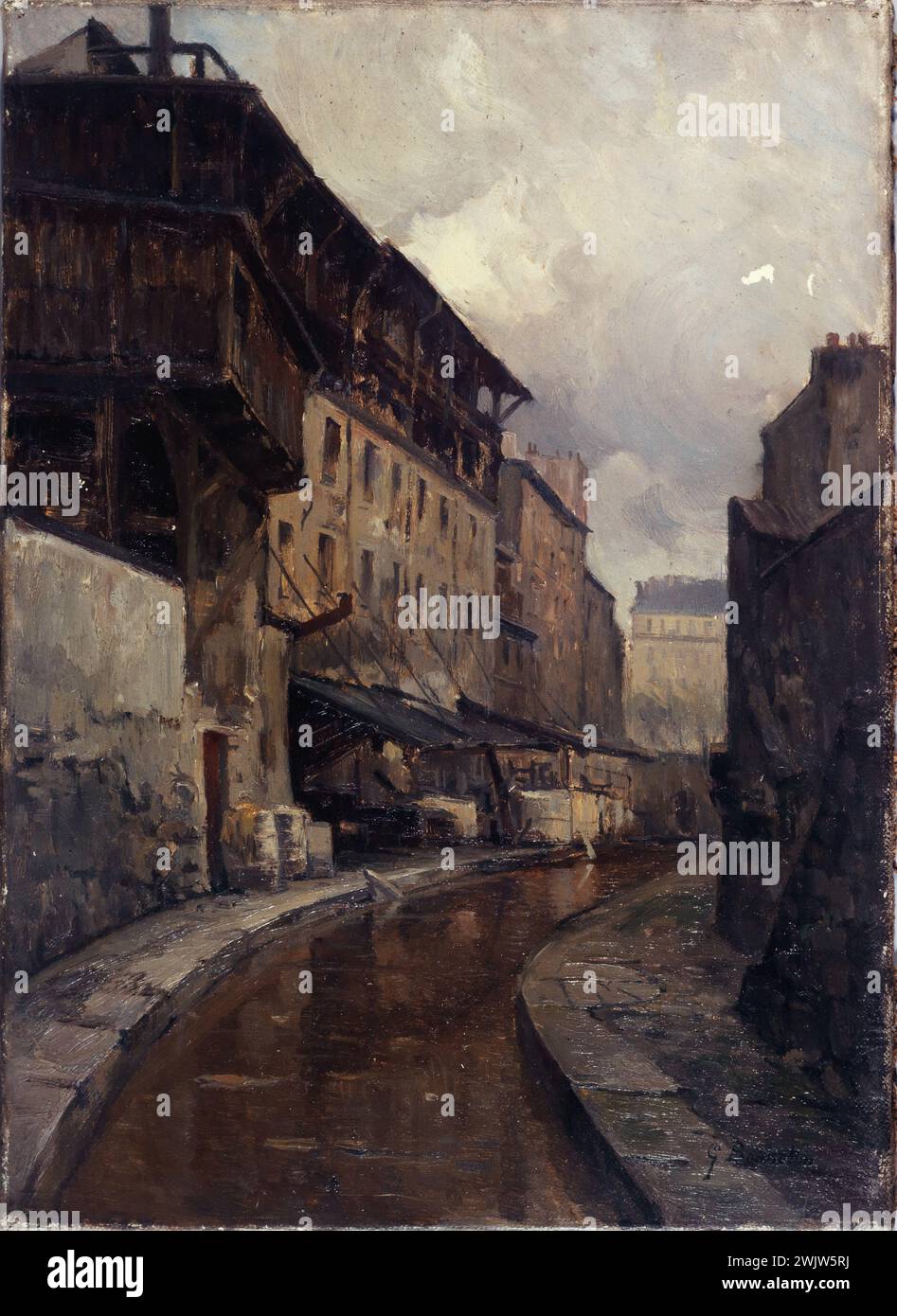 Germain Bonneton (1874-1914). "La Bièvre, rue de Valence". Oil on ...