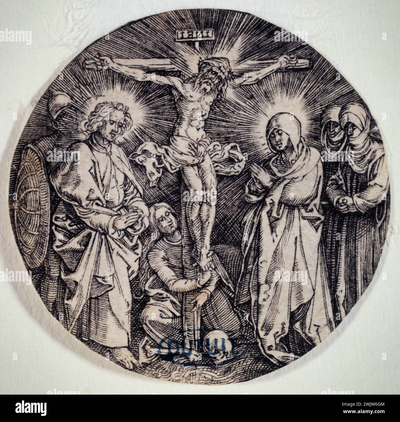 Albrecht Dürer (1471-1528). The little round crucifixion, called the "Maximilian sword knob ...